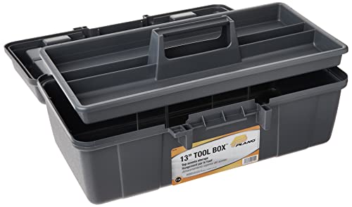 Plano Molding 114-002 13-Inch Compact Tool Box, Graphite Gray with Black Handle and Latches