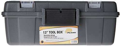 Plano Molding 114-002 13-Inch Compact Tool Box, Graphite Gray with Black Handle and Latches