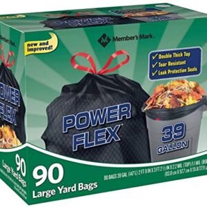 Member's Mark 39 gal. Power-Guard yd Drawstring Trash Bags (90 ct.) (90 Count (Pack of 2))