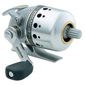 daiwa minicast mc40, 4.1: gear ratio, bu bearings, 16.10″ retrieve rate, right hand,silver