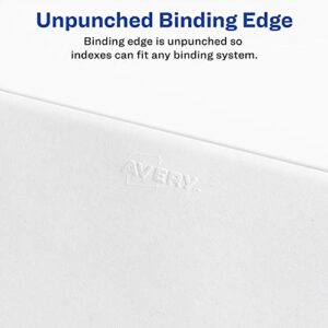 Avery Legal Exhibit Binder Dividers, 25 Blank Side Tabs, Unpunched Letter Size, 1 Set Collated, 4 Packs (11912)