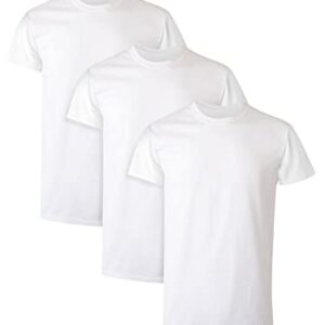 Hanes Men's White T-Shirt Pack (Colors Available), Moisture-Wicking Shirts, 100% Cotton Undershirts for Men, Multipack