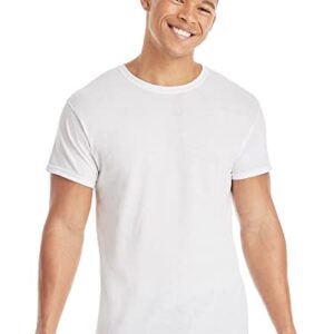 Hanes Men's White T-Shirt Pack (Colors Available), Moisture-Wicking Shirts, 100% Cotton Undershirts for Men, Multipack