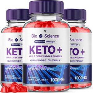 (3 pack) bio science keto gummies for weight loss, bioscience keto acv apple cider vinegar gummies, bio science keto plus avc shark belly tank oprah winfrey gunmies 525 mg products (180 gummies)