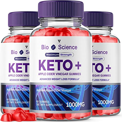 (3 Pack) Bio Science Keto Gummies for Weight Loss, BioScience Keto ACV Apple Cider Vinegar Gummies, Bio Science Keto Plus AVC Shark Belly Tank Oprah Winfrey Gunmies 525 MG Products (180 Gummies)