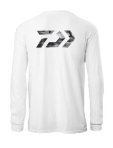 daiwa d-vec gray camo print long sleeve t-shirt white l