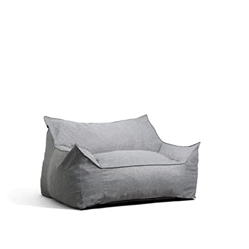 Big Joe Imperial Fufton Foam Filled Bean Bag Sofa with Removable Cover, Gray Union, 5ft Giant