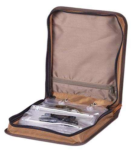 Plano Guide Series Blade Bag, Brown 1680 Denier Fabric, Includes 8 Removable Zip-Seal Organizer Bags, Water-Resistant Soft Storage for Spinner Baits and Blades