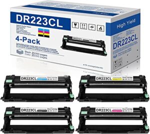 4-pack(1bk+1c+1m+1y) compatible dr223cl drum unit replacement for brother dr-223cl dr223 drum works with brother mfc-l3770cdw mfc-l3750cdw hl-l3290cdw hl-l3270cdw hl-l3210cdw printer