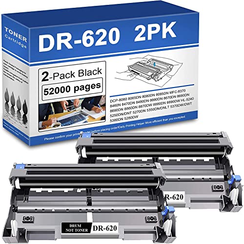 TcxLink (2 Pack) DR-620 DR620 Drum Unit Replacement for Brother HL-5240 HL-5250DN/DNT MFC-8370 MFC-8470DN MFC-8690DN DCP-8060 Printer Toner.