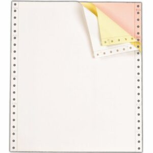 TOPS Continuous Computer Paper, 3-Part Carbonless, Removable 0.5 Inch Margins, 9.5 x 11 Inches, 1100 Sheets, White/Canary/Pink (55179)