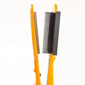 Barber Straightening Comb Attachment for Hair - Hair Straightener Comb, Hair Straightening Comb Attaches to Flat Iron for Low and high Temperature, Styling Comb for Hair Stylist Tool (Black, 1pc)