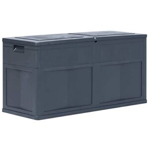 vidaxl patio storage box tool case deck cushion organizer indoor patio easy to assemble durable lockable weather resistant 84.5 gal black plastic