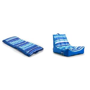 big joe kona float, blurred stripe blue & captain’s float 2.0 w/cup holder, blurred stripe blue