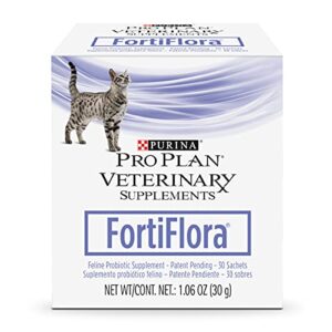 purina fortiflora cat probiotic powder supplement, pro plan veterinary supplements probiotic cat supplement – 30 ct. box