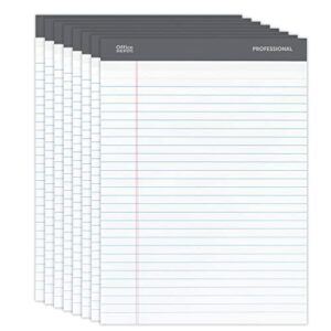 office depot professional legal pad, 8 1/2in. x 11 3/4in., legal ruled, 50 sheets per pad, white, pack of 8 pads, 99528