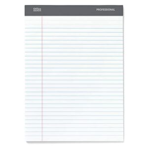 Office Depot Professional Legal Pad, 8 1/2in. x 11 3/4in., Legal Ruled, 50 Sheets Per Pad, White, Pack Of 8 Pads, 99528