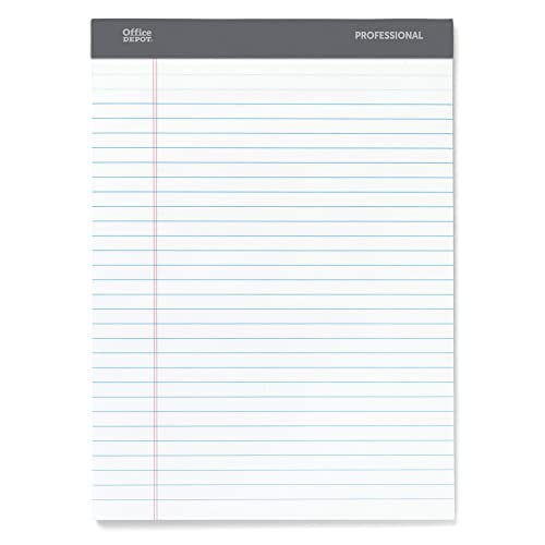 Office Depot Professional Legal Pad, 8 1/2in. x 11 3/4in., Legal Ruled, 50 Sheets Per Pad, White, Pack Of 8 Pads, 99528