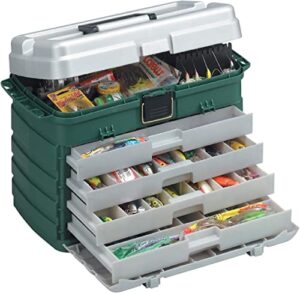 plano 4-drawer tackle box green metallic/silver ,one size