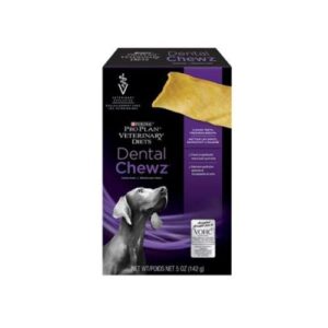 purina veterinary diets dental chews canine treats 5 oz box, case of 6