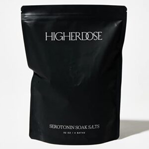 higherdose serotonin bath salt soak: 32 oz bath soak with magnesium based formula, essential oils, and apple cider vinegar, support your serotonin levels and nourish your nervous system