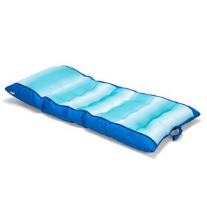 big joe kona no inflation needed pool lounger with headrest, fade aqua double sided mesh, 5.5ft big