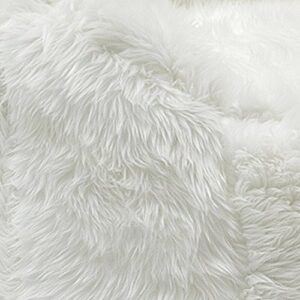 Big Joe Milano Bean Bag Chair, Ivory Shag Fur, 2.5ft