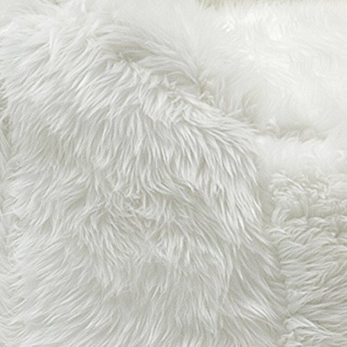 Big Joe Milano Bean Bag Chair, Ivory Shag Fur, 2.5ft