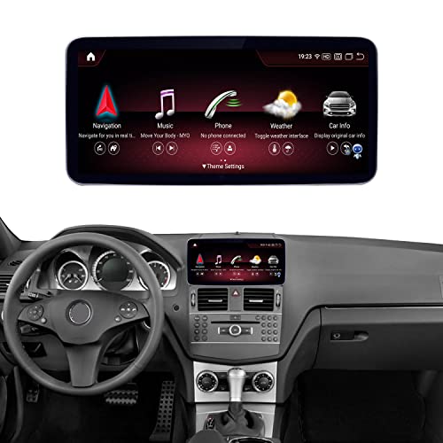 Road Top Android 12 Car Stereo 10.25" 8GB+128GB Car Touch Screen for Mercedes Benz C Class W204 2008 to 2010 Year with NTG4.0, Support Wireless Carplay, Global Weather, OTA Upgrade, Voice Control