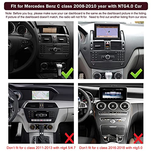 Road Top Android 12 Car Stereo 10.25" 8GB+128GB Car Touch Screen for Mercedes Benz C Class W204 2008 to 2010 Year with NTG4.0, Support Wireless Carplay, Global Weather, OTA Upgrade, Voice Control