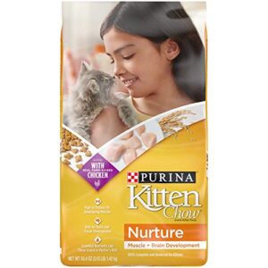 purina kitten chow dry kitten food, nurture muscle + brain development – (4) 3.15 lb. bags