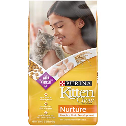 Purina Kitten Chow Dry Kitten Food, Nurture Muscle + Brain Development - (4) 3.15 lb. Bags