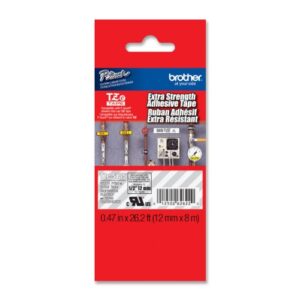 brother 1/2 inch x 26.2 feet white on clear label ribbon for p-touch labelers (tzs135)