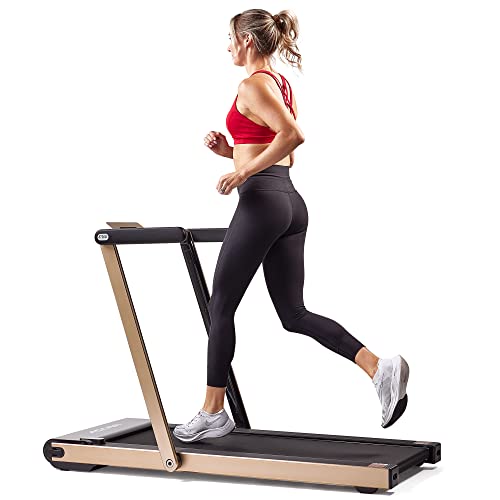 SUNNY HEALTH & FITNESS ASUNA Space Saving Treadmill, Motorized with Speakers for AUX Audio Connection - 8730G