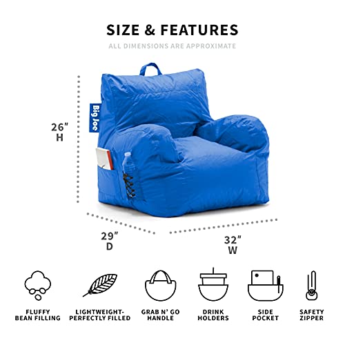 Big Joe Dorm Bean Bag Chair with Drink Holder and Pocket, Sapphire Smartmax, 3ft & Dorm Bean Bag Chair with Drink Holder and Pocket, Two Tone Red Smartmax, 3ft