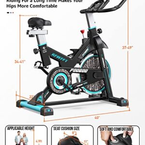 pooboo Magnetic Resistance Indoor Cycling Bike, Belt Drive Indoor Exercise Bike Stationary LCD Monitor with Ipad Mount ＆Comfortable Seat Cushion for Home Cardio Workout Cycle Bike Training Upgraded Version