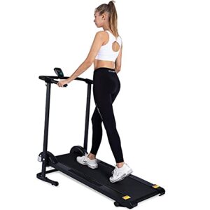 kotia manual treadmill non electric treadmill with 10° incline small foldable treadmill for apartment home walking running (mode ghn213)