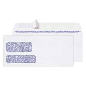 office depot double-window envelopes, #9 (3 7/8in. x 8 7/8in.), white, clean seal(tm), box of 250, 77166