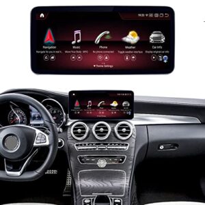 road top android 12 car stereo 10.25″ car touch screen for mercedes benz c glc class w205 2015-2018 year car with ntg5.0, 8gb+128gb support wireless carplay, global weather,ota upgrade,voice control