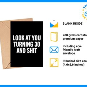 Funny 30th Birthday Card for men or women with envelope | Joke card for someone who is turning 30 years old | Original and unique present idea for son, daughter.