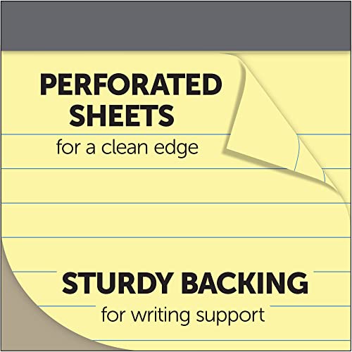 Office Depot Professional Legal Pad, 8 1/2in. x 11 3/4in., Legal Ruled, 50 Sheets Per Pad, Canary, Pack Of 8 Pads, 99527