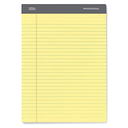 Office Depot Professional Legal Pad, 8 1/2in. x 11 3/4in., Legal Ruled, 50 Sheets Per Pad, Canary, Pack Of 8 Pads, 99527