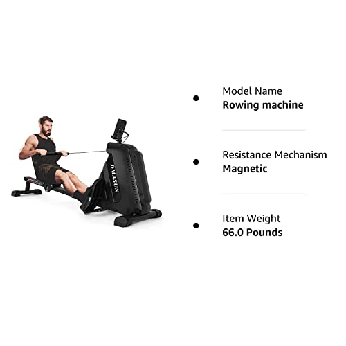 Rowing Machine, DMASUN Magnetic Rower 350 LB Weight Capacity Row Machine with 16 Level Resistance, LCD Display & Comfortable Seat Cushion, Rowing Machines for Home Use Foldable