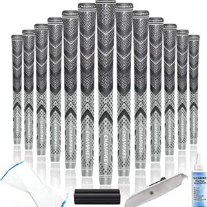 CHAMPKEY Golf Grips 13 Pack | Come with Solvent,15 Tapes,Vise Clamp and Hook Blade | All Weather Control and High Feedback Golf Club Grips