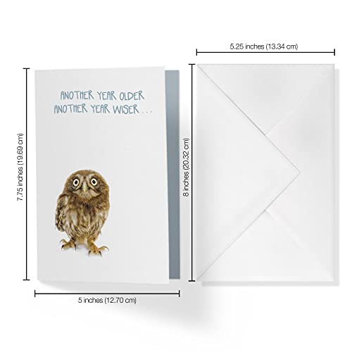 1Up Greetings Funny Birthday Card About Getting Older - You’re A Hoot Owl Single Card with Envelope | 5”x7.5” | Funny Birthday Card for Men or Funny Birthday Card For Older Man