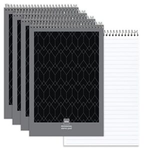 office depot professional steno book, 6in. x 9in., gregg ruled, 140 pages (70 sheets), black/gray, pack of 4, 99523