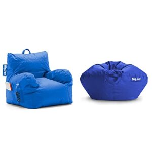 big joe dorm bean bag chair with drink holder and pocket, sapphire smartmax, 3ft & classic bean bag chair, sapphire smartmax, 2ft round