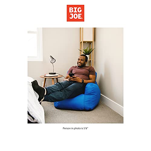 Big Joe Dorm Bean Bag Chair with Drink Holder and Pocket, Sapphire Smartmax, 3ft & Classic Bean Bag Chair, Sapphire Smartmax, 2ft Round