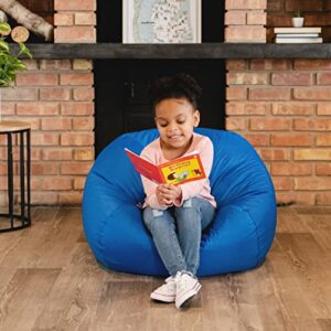 Big Joe Dorm Bean Bag Chair with Drink Holder and Pocket, Sapphire Smartmax, 3ft & Classic Bean Bag Chair, Sapphire Smartmax, 2ft Round