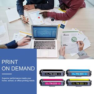 ALUMUINK [𝐇𝐢𝐠𝐡 𝐏𝐫𝐨𝐝𝐮𝐜𝐭𝐢𝐯𝐢𝐭𝐲] Compatible 2Black/1Cyan/1Magenta/1Yellow TN223 TN-223 Toner Cartridge Replacement for Brother MFC-L3750CDW HL-DCP-L3510CDW Printer Toner (TN2235PK)